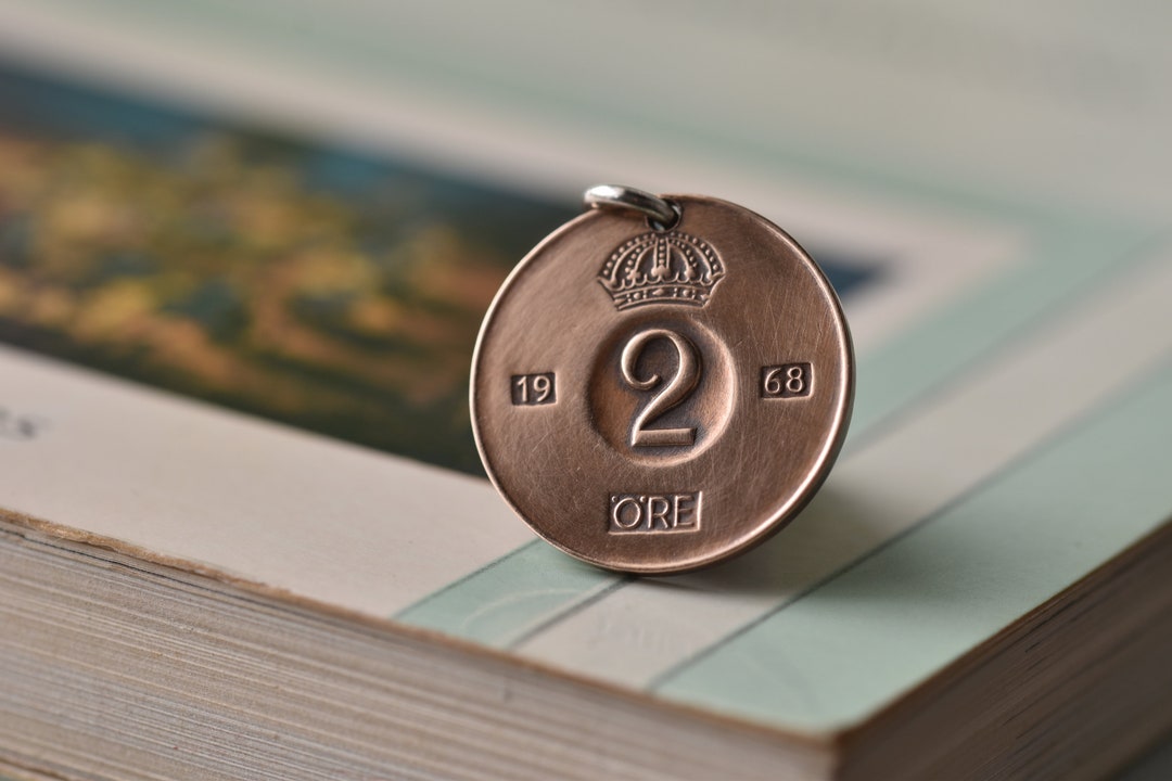 Sweden Coin Necklace | 2 Öre, Gustaf VI Adolf of Sweden | Bronze | Made ...