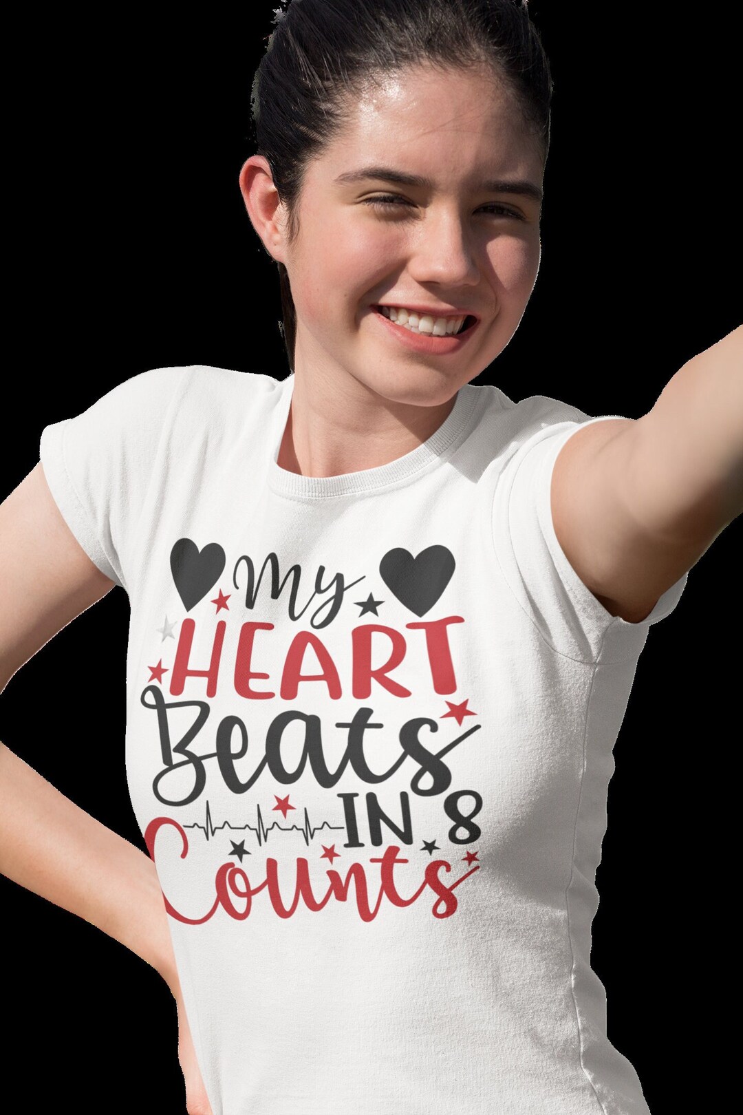 Cheerleading Sport Graphic Tshirt, 8 Counts, Cheerleading Tee ...