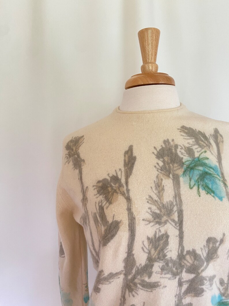 1950s Angelon by Darlene Hand Screen Printed Pine Cone/tree Sweater ...