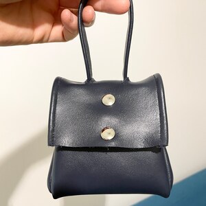 Mini Bag Leather, Mini Purse Bag, Leather Blue Bag, Little Purse Pouch ...