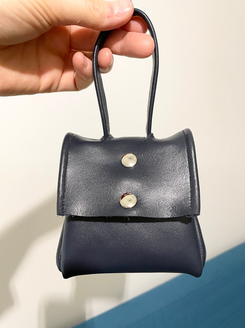 Mini Bag Leather, Mini Purse Bag, Leather Blue Bag, Little Purse Pouch ...