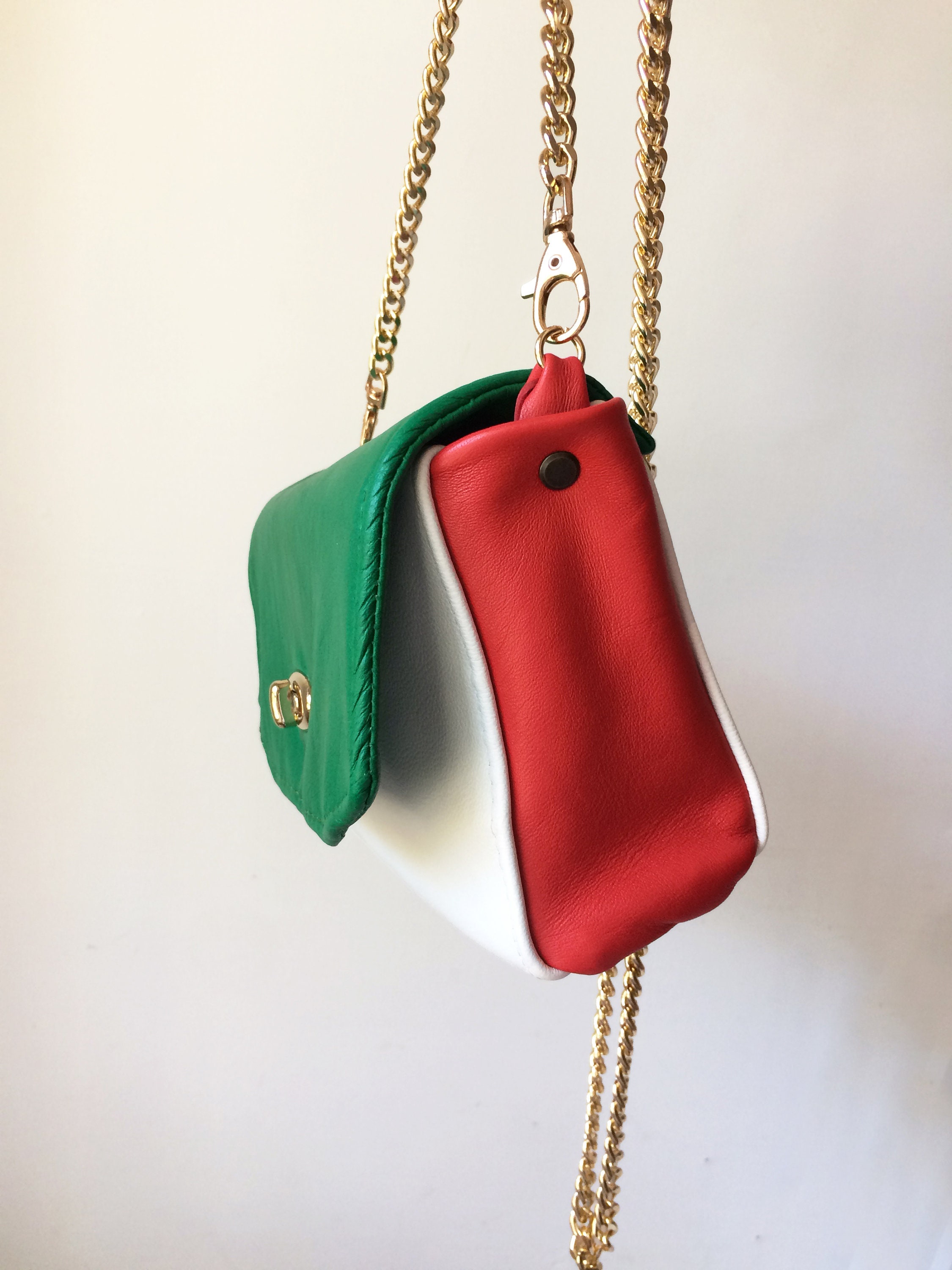 Italy Bag, Italian Flag Purse, Small Leather Bag, Italian Leather Bag ...