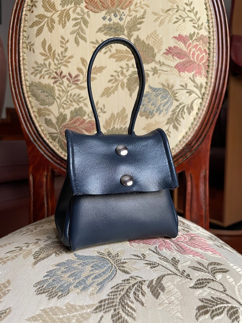 Mini Bag Leather, Mini Purse Bag, Leather Blue Bag, Little Purse Pouch ...