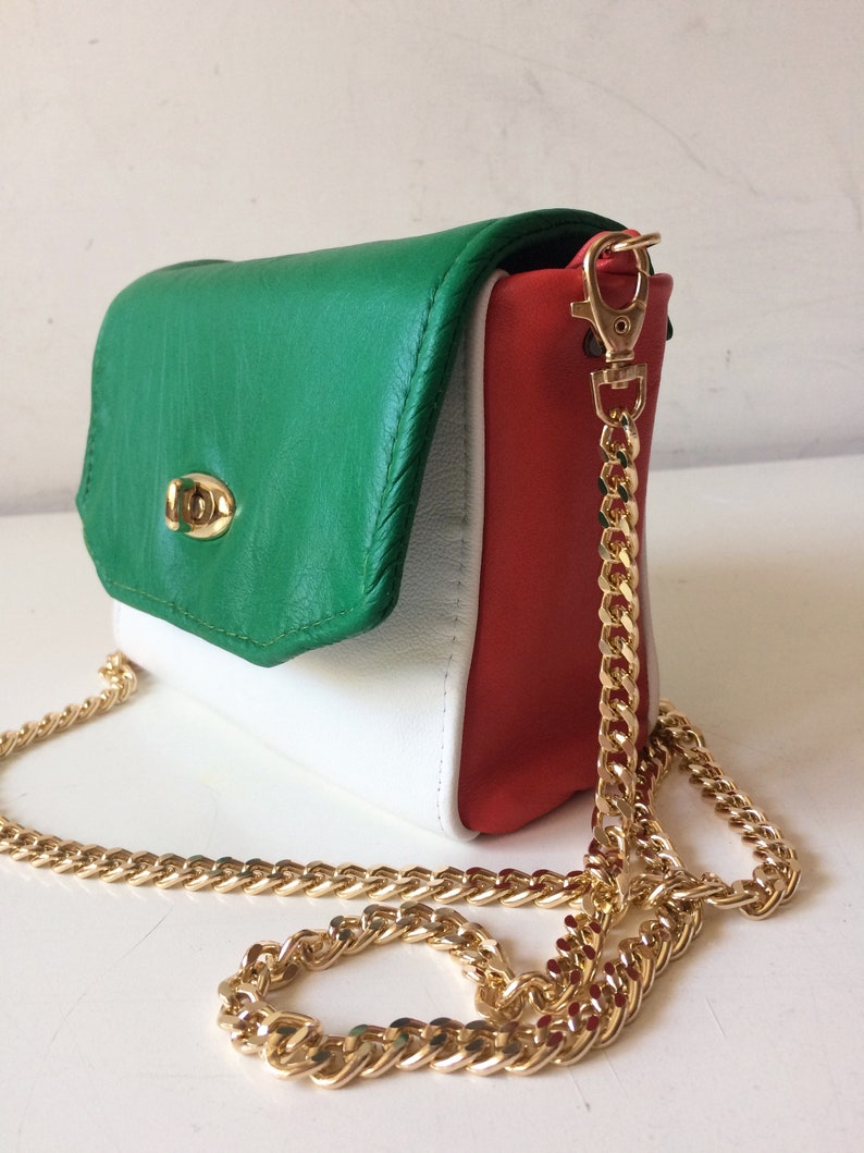 Italy Bag, Italian Flag Purse, Small Leather Bag, Italian Leather Bag ...