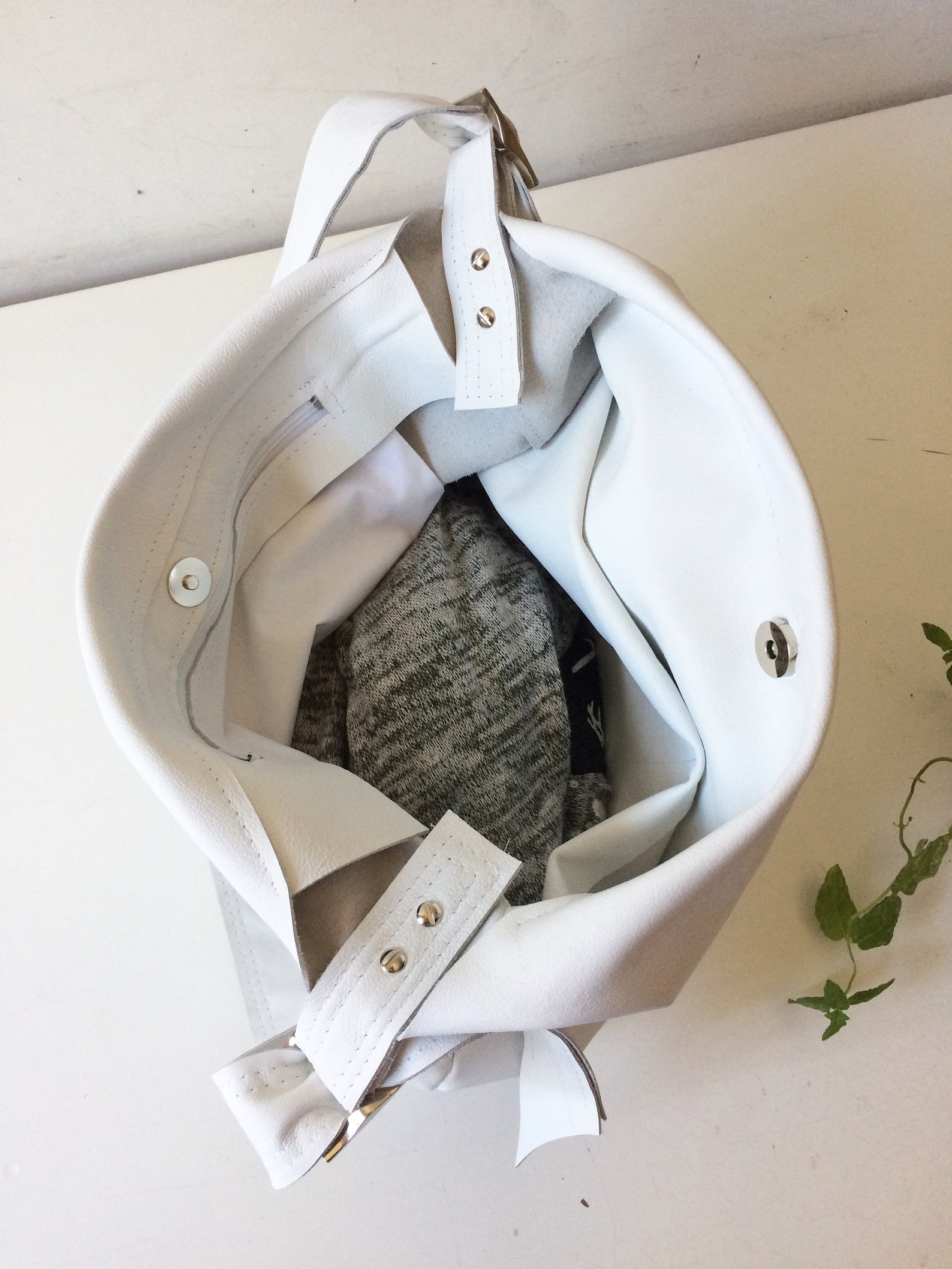 White Leather Bag, Soft Leather Purse, Genuine Leather Bag, Leather Bag ...