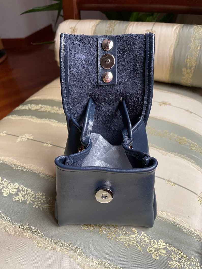 Mini Bag Leather, Mini Purse Bag, Leather Blue Bag, Little Purse Pouch ...