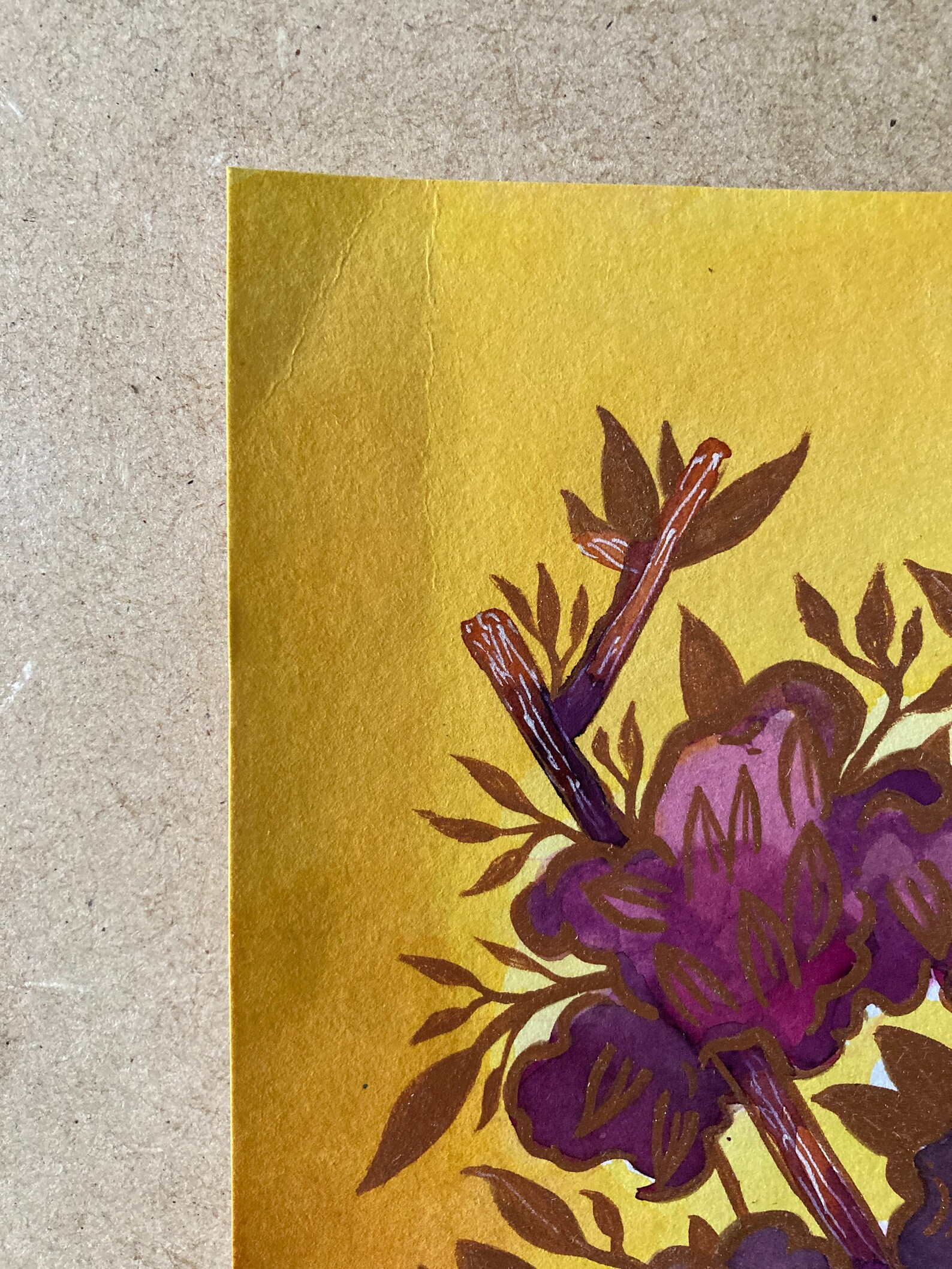 Original Watercolor and Ink Fantasy Painting With Gold Embelishments ...