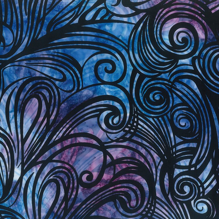 Color Me Banyan Swirls Northcott Fabrics Periwinkle 80756-47 - Etsy