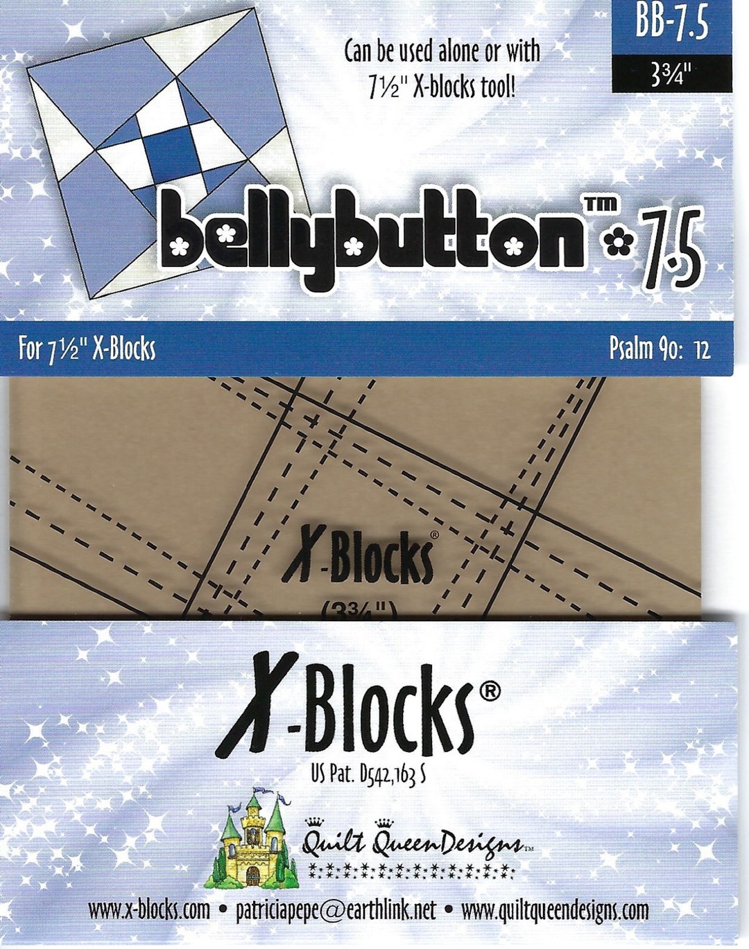 7.5" Bellybutton X-blocks Template | Quilting Ruler for X-blocks ...