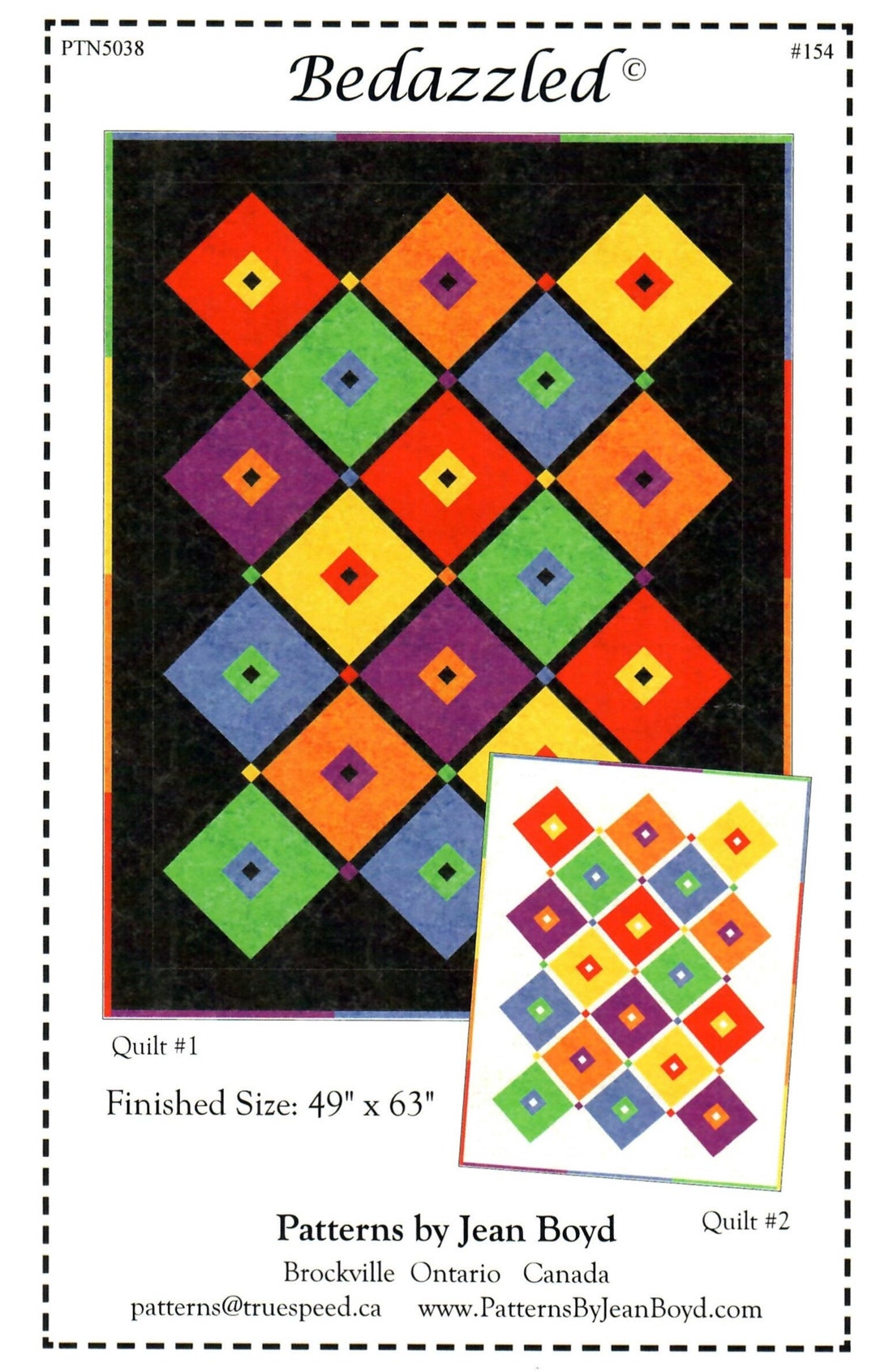 Bedazzled Quilt Pattern by Jean Boyd | Paper Pattern | Domestic 1st ...