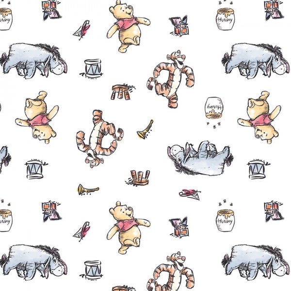 Winnie the Pooh Flannel Fabric - Etsy