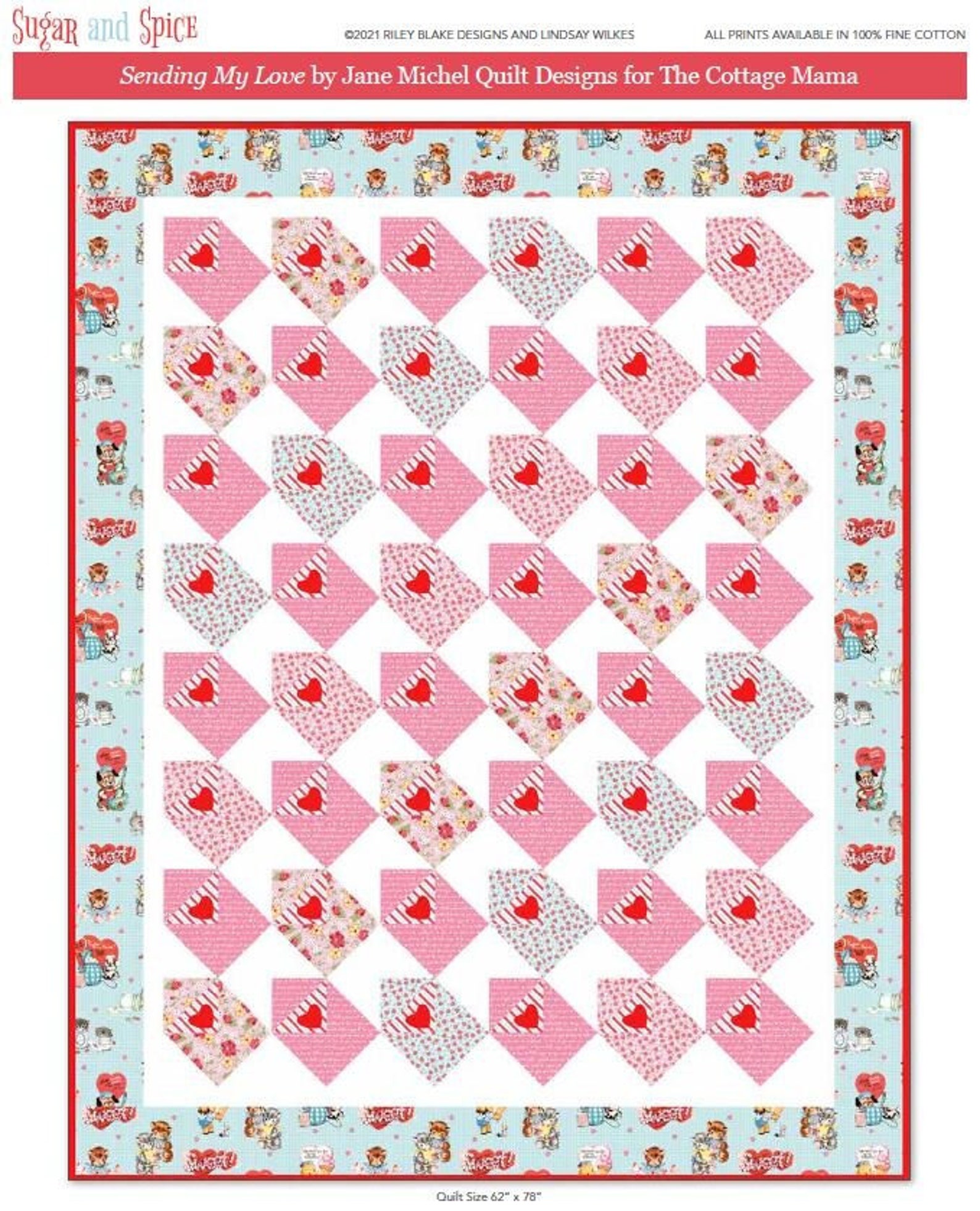 Sending My Love Quilt Kit Featuring Sugar and Spice Fabric From Riley ...