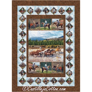 Horse Roundup Quilt Pattern by Castilleja Cotton | Western Quilt Design ...