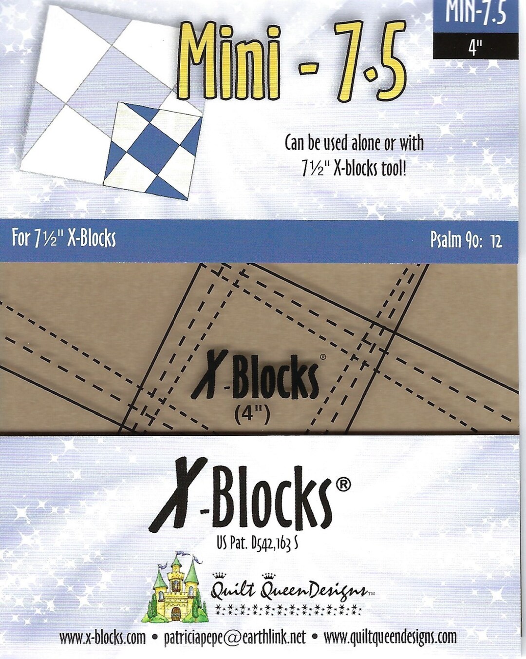 7-1/2" (7.5") Mini X-blocks Template - Etsy