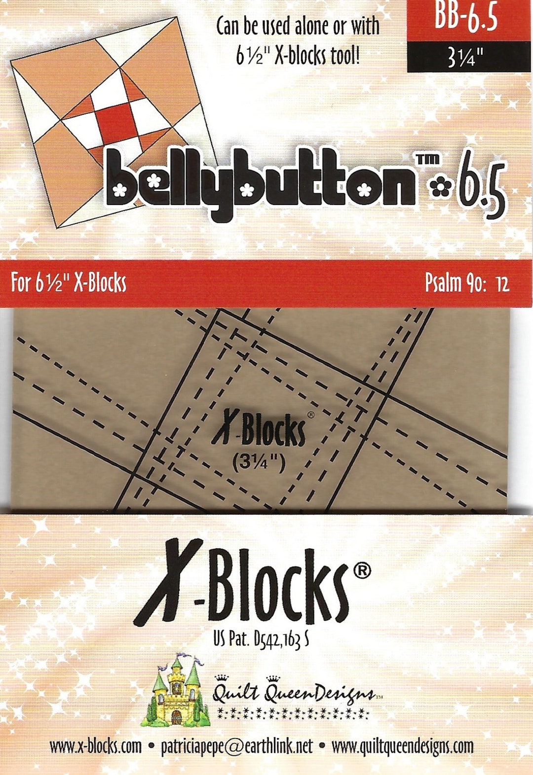6.5" Bellybutton X-blocks Template by Cactus Queen Quilt Co. | Quilting ...