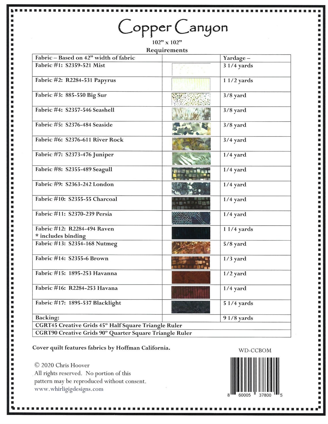 Copper Canyon Quilt Pattern Designed by Chris Hoover From - Etsy