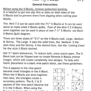 7-1/2" (7.5") Mini X-blocks Template - Etsy