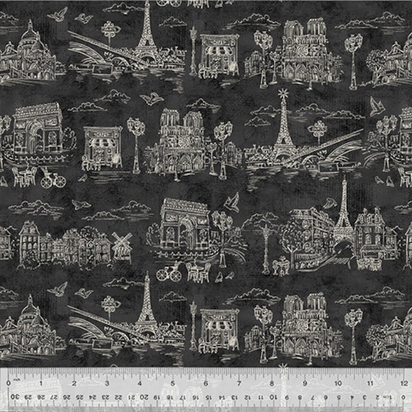 Black Toile Fabric - Etsy