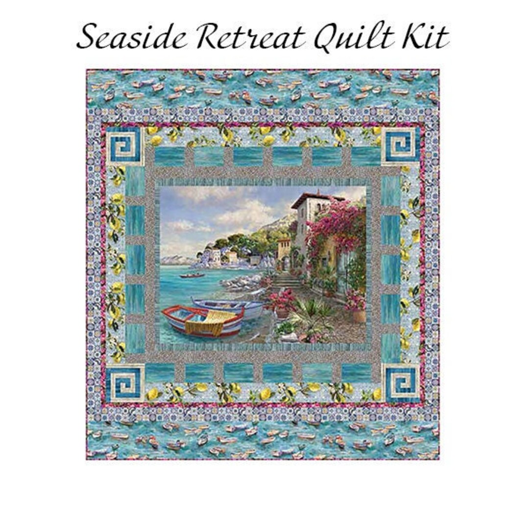 Seaside Retreat Quilt Kit With Mediterranean Escape Fabrics by Hoffman ...