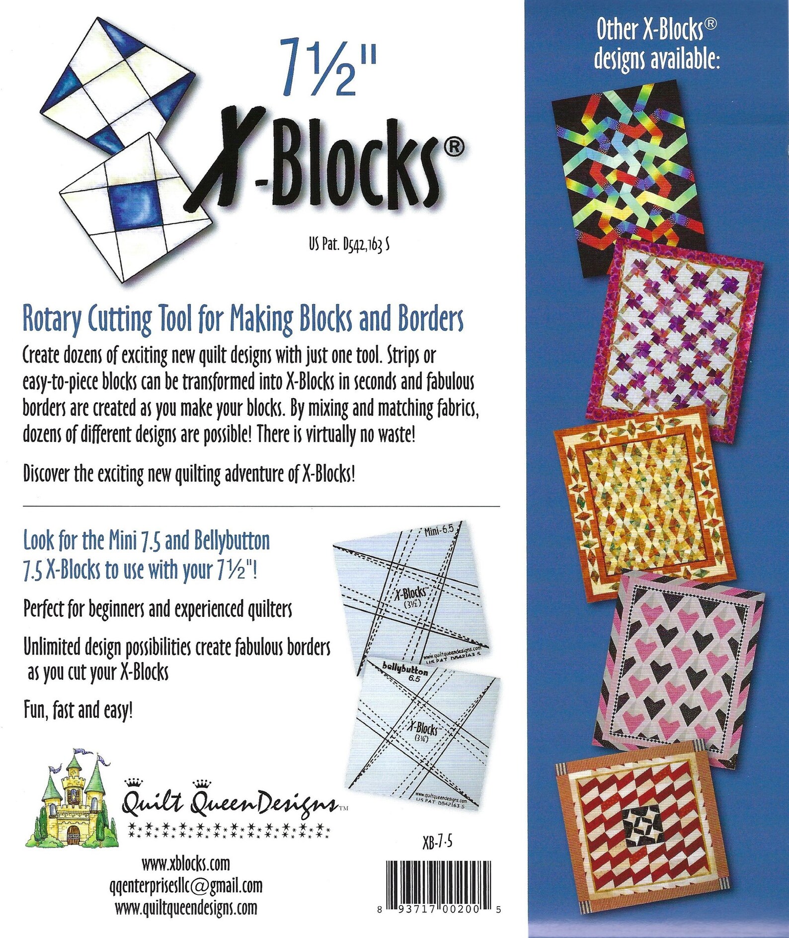 7-1/2 7.5 X-blocks Template | Etsy