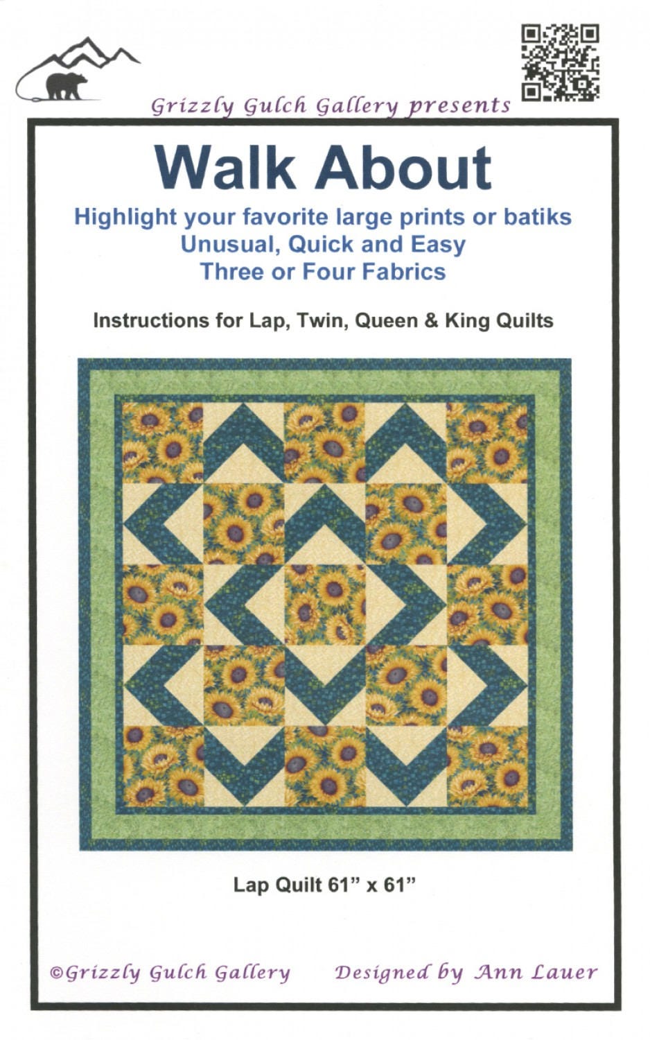 Walk About Quilt Pattern by Grizzly Gulch Gallery GGGWA - Etsy