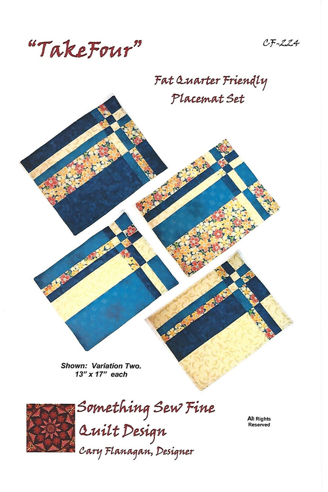 Take Four Placemat Pattern by Something Sew Fine Quilt Design CF224 ...