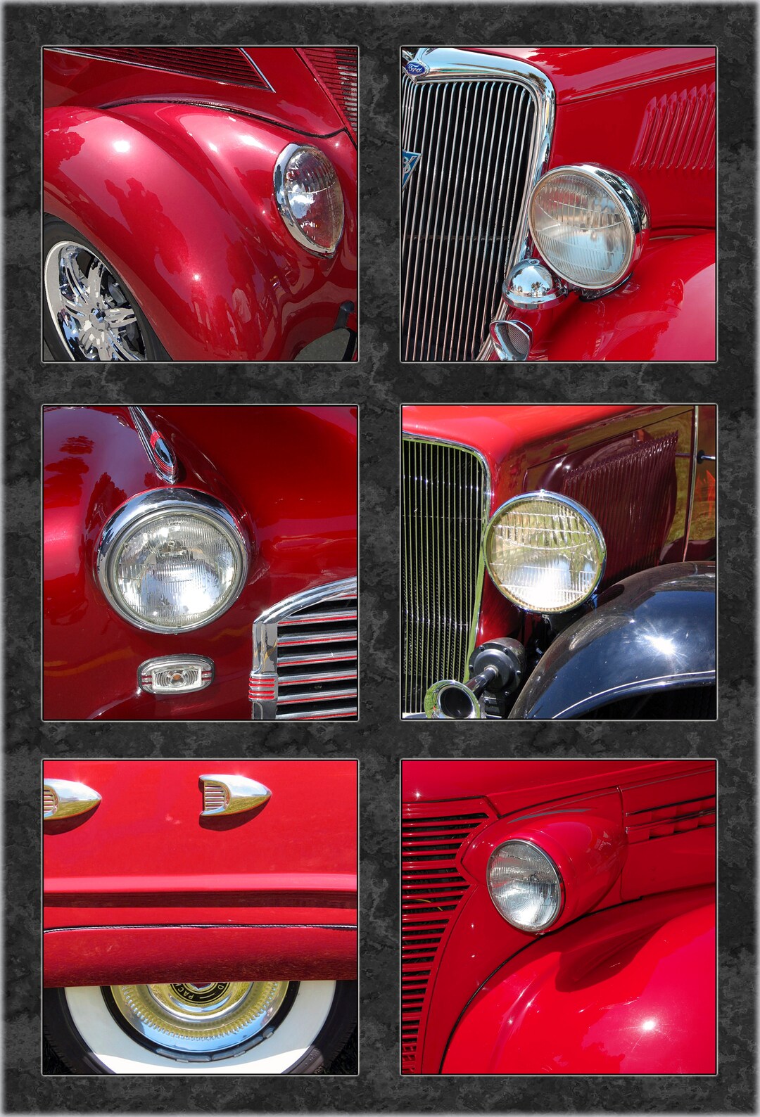 Vintage Red Car Closeups Digital Print Fabric Panel - Etsy