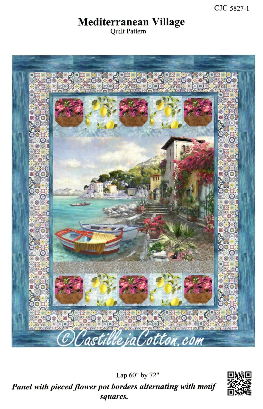 Mediterranean Village Panel Quilt Pattern by Castilleja Cotton | Scenic ...