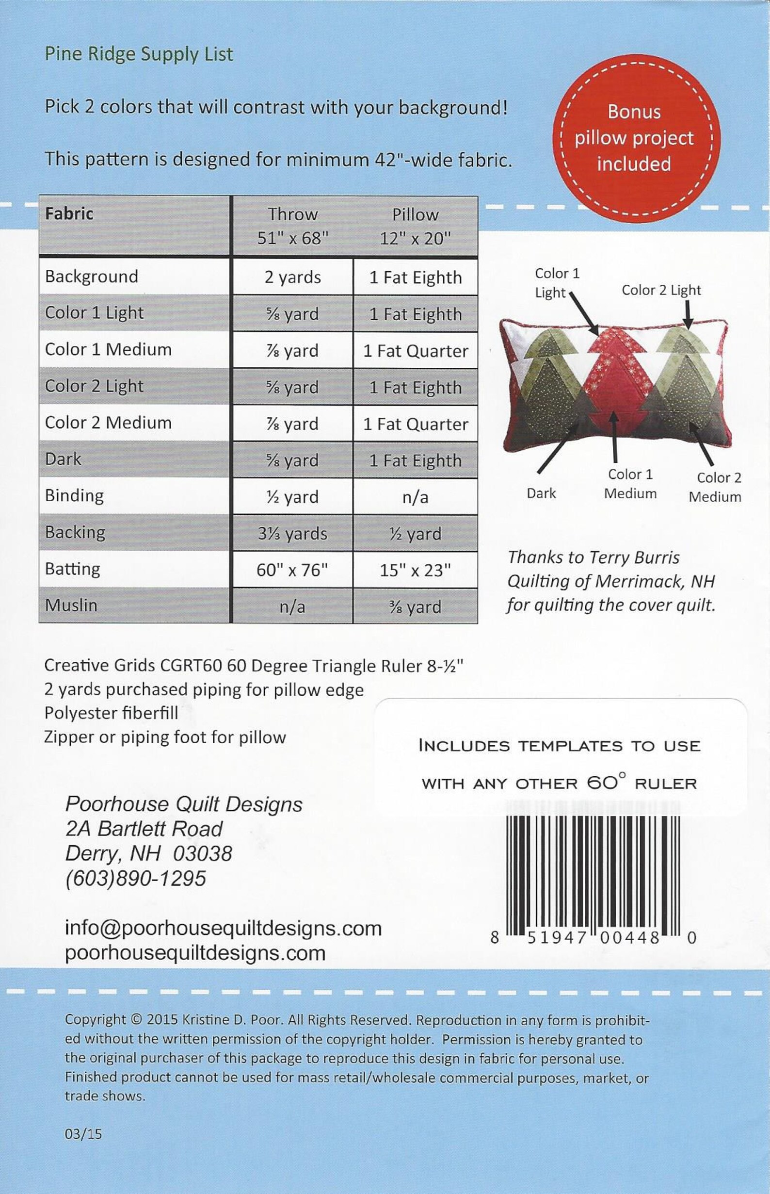 Pine Ridge Throw Quilt Pattern by Poorhouse Quilt Designs | Cozy Patchwork Quilt | Domestic ...