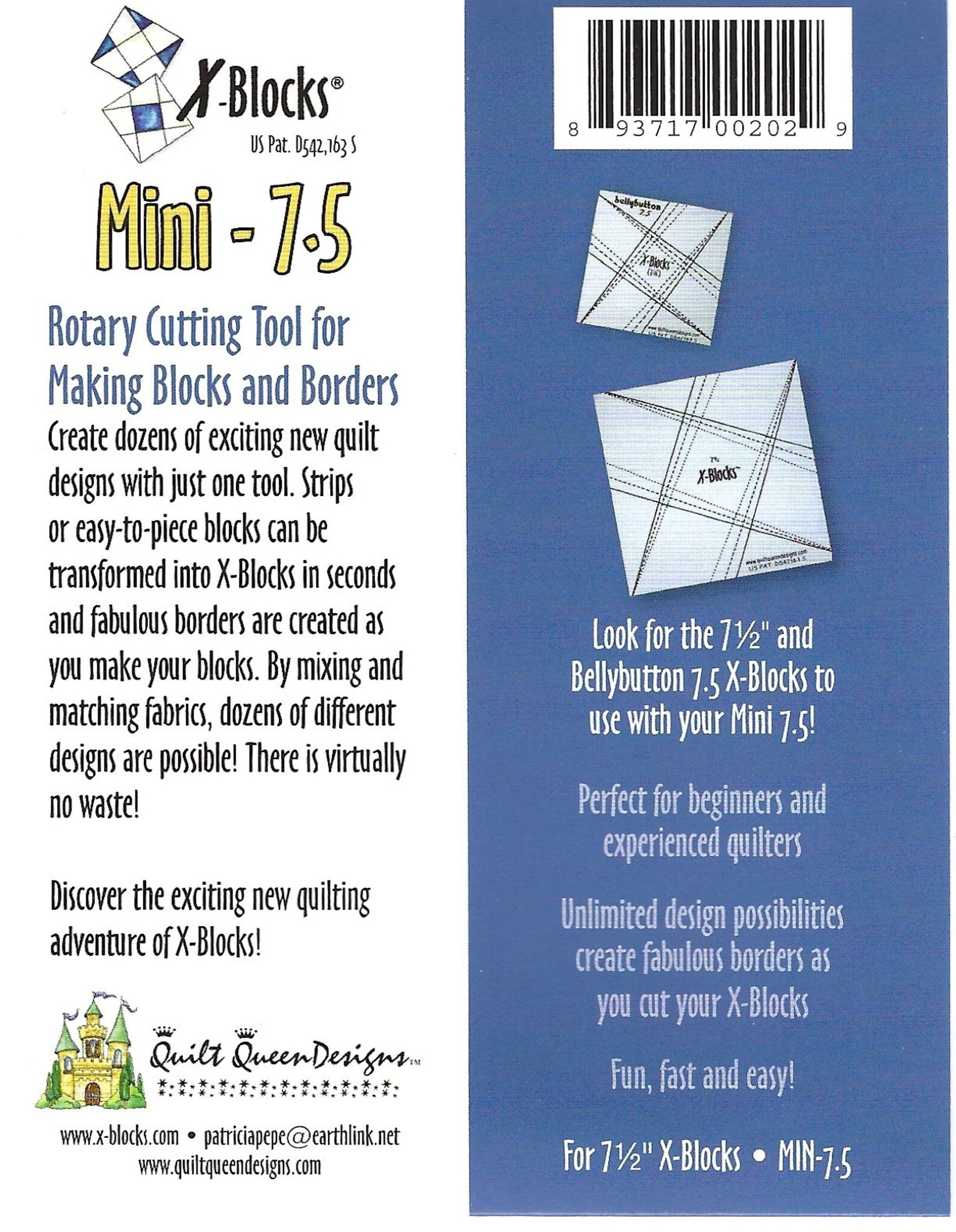 7-1/2 7.5 Mini X-blocks Template - Etsy