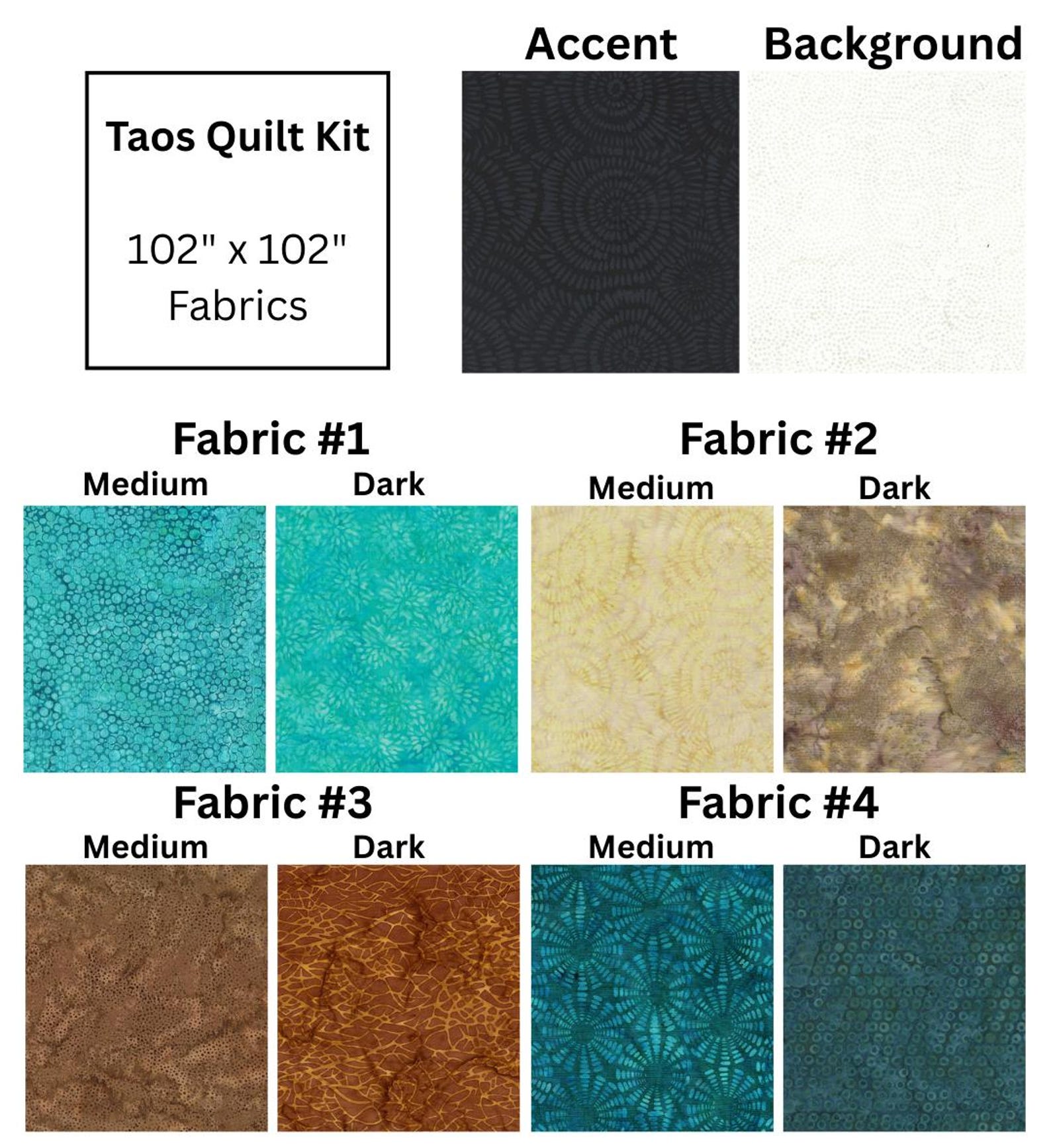 Taos Quilt Kit 102" X 102" Designed by Chris Hoover From Whirligig ...