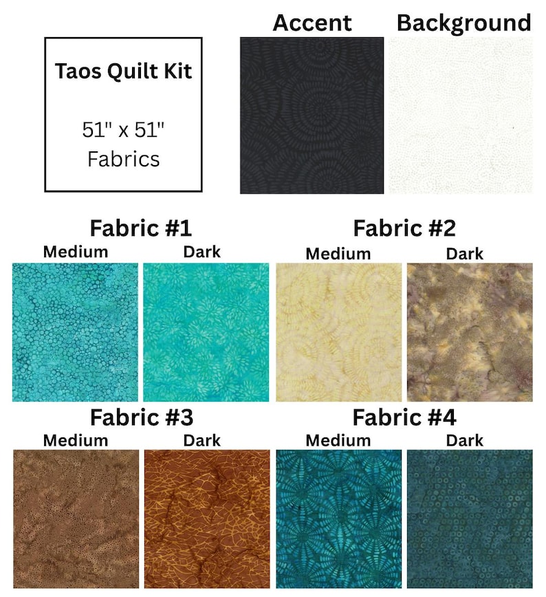 Taos Quilt Kit 51" X 51" Designed by Chris Hoover From Whirligig ...