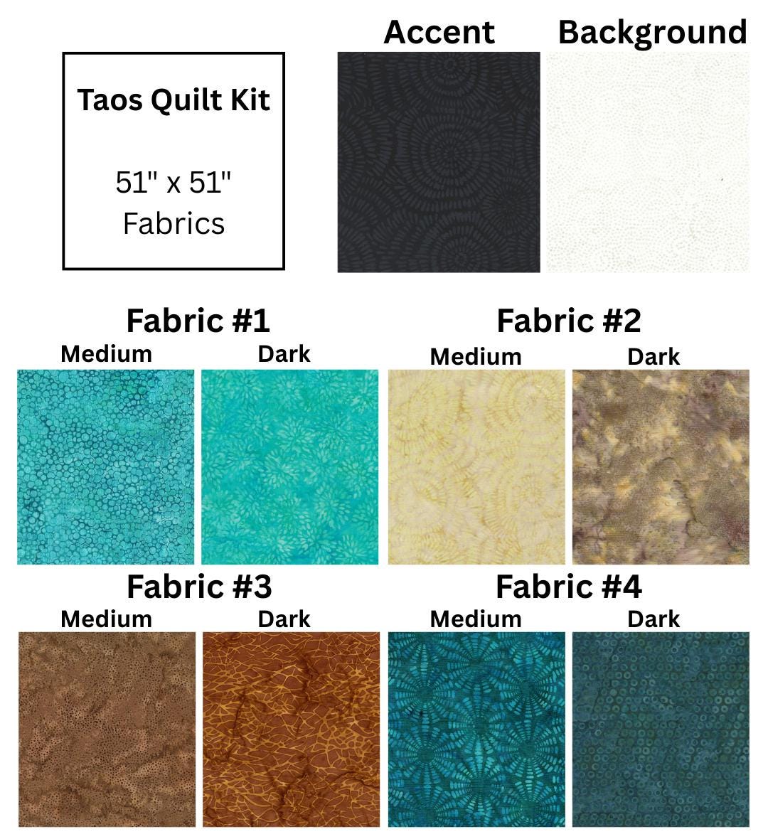 Taos Quilt Kit 51" X 51" Designed by Chris Hoover From Whirligig ...