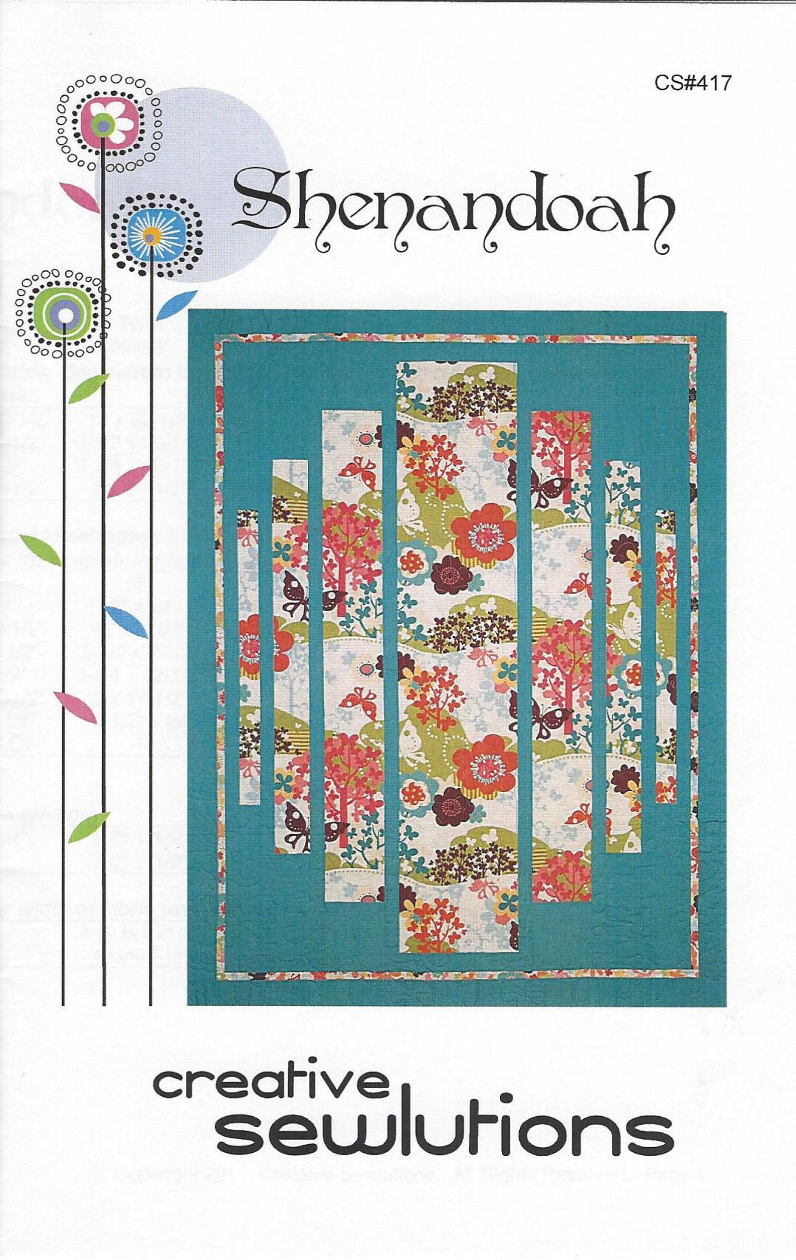 Shenandoah Quilt Pattern by Creative Sewlutions CS#417 *shipping Only 3 ...