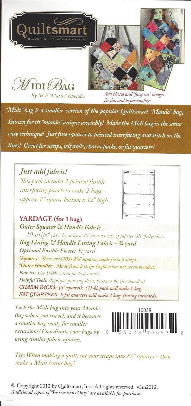 Midi Bag Pattern Fun Pack by Quiltsmart QS10038 - Etsy