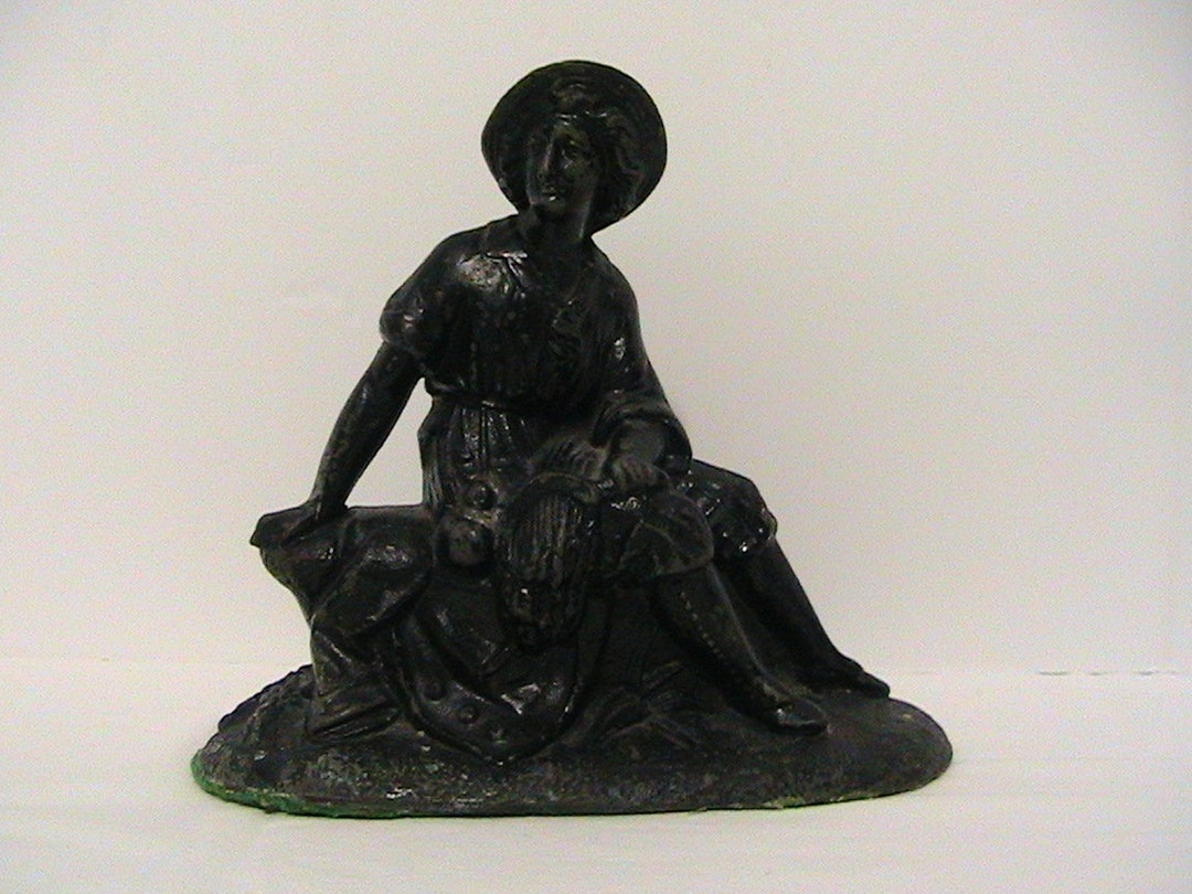 Statue of Woman Wheat Harvester, Pewter Woman Statue Wheat Harvesting ...