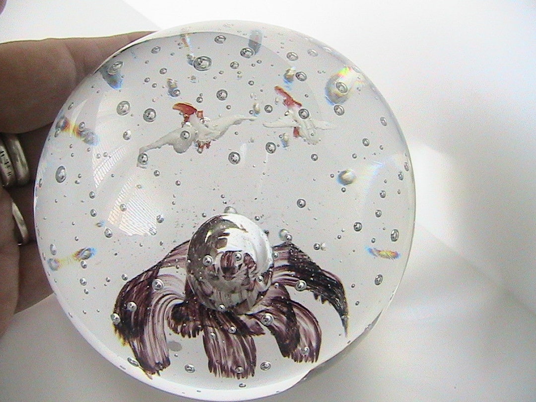 Paperweight, Solid Hand Blown Glass Flying Geese Paperweight, Murano ...