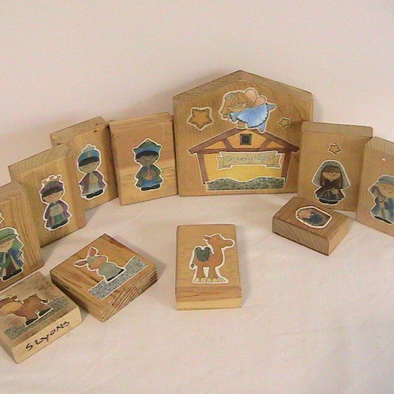 Nativity Wood Blocks - Etsy