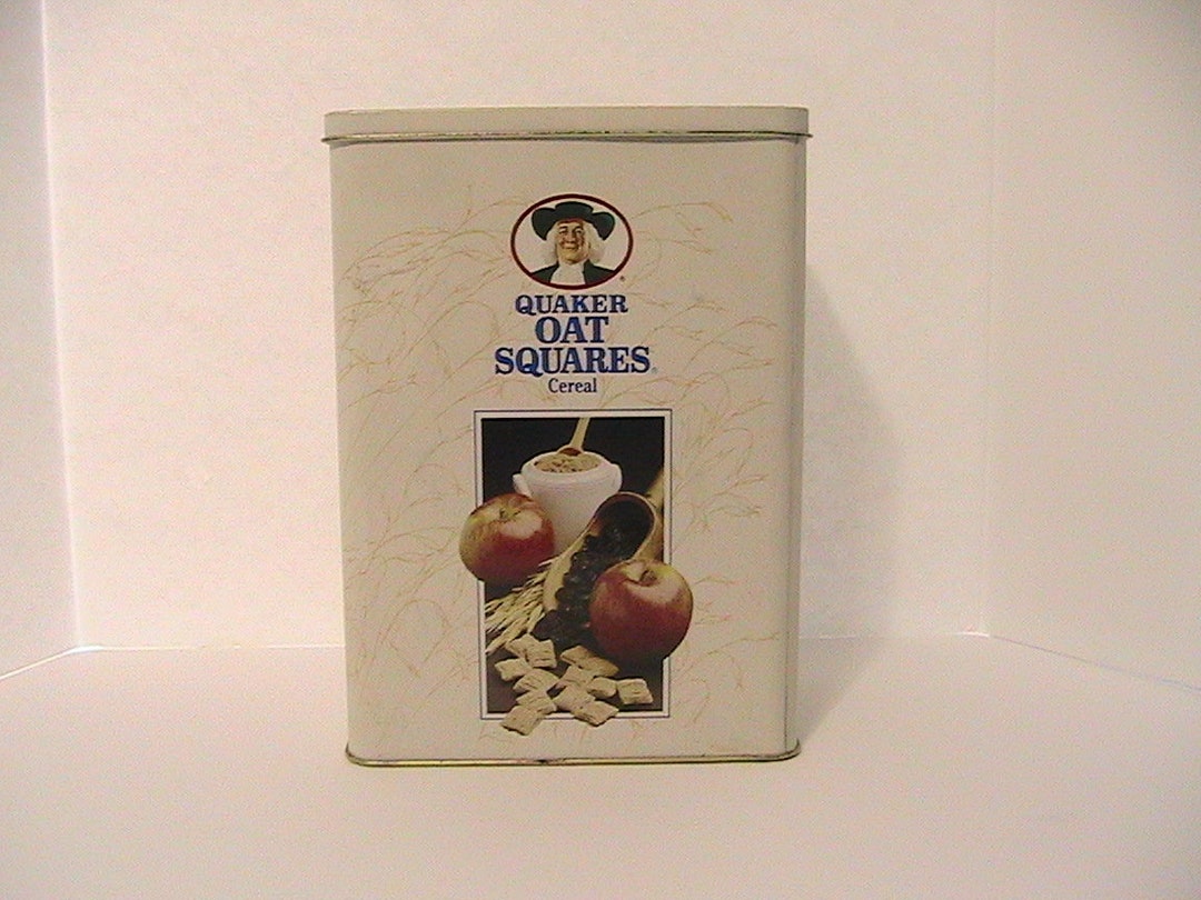 Tin, Vintage Quaker Oat Squares Cereal Storage Tin - Etsy