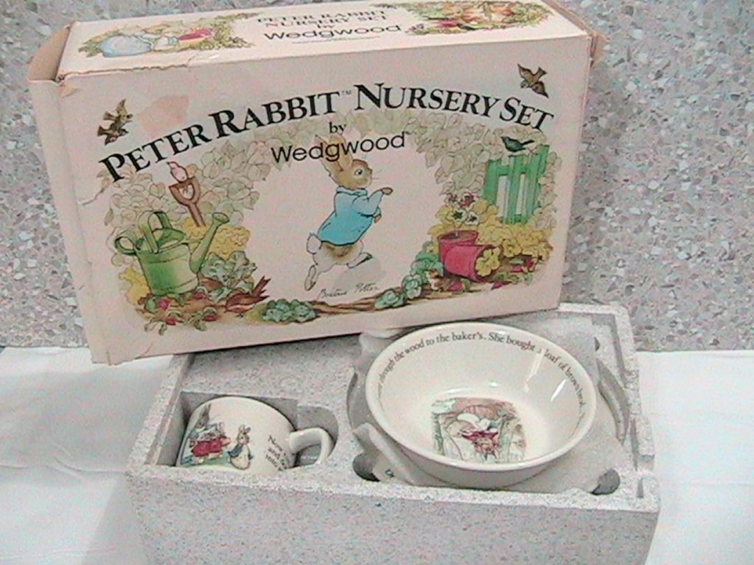 Peter Rabbit Nursery Set by Wedgewood, Peter Rabbit Bowl, Plate, Cup ...