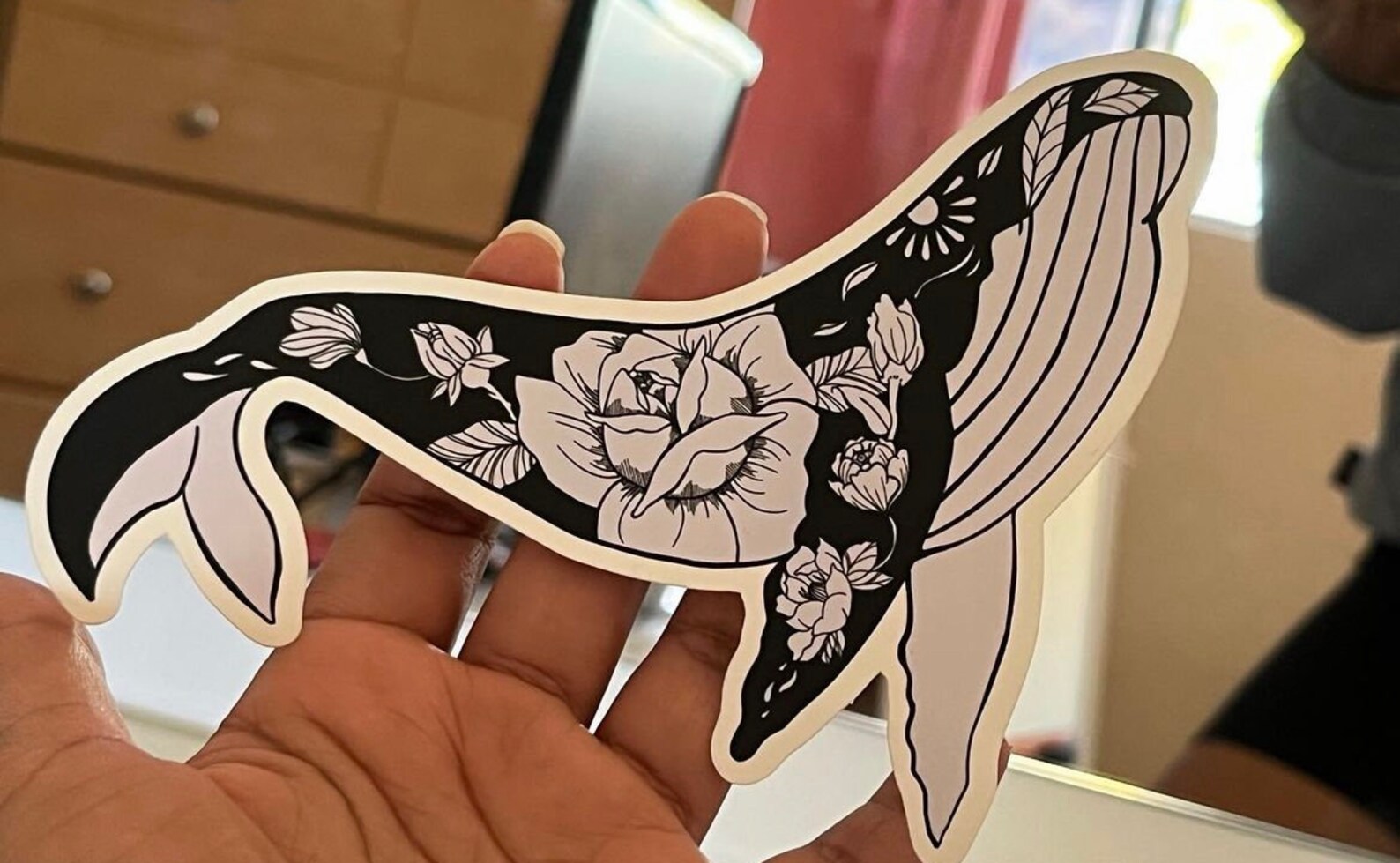 Floral Whale Stickers - Etsy