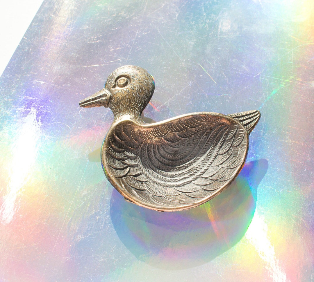 Vintage Duckling Brass Dish, Brass Duck Trinket Dish, Small Duckling ...