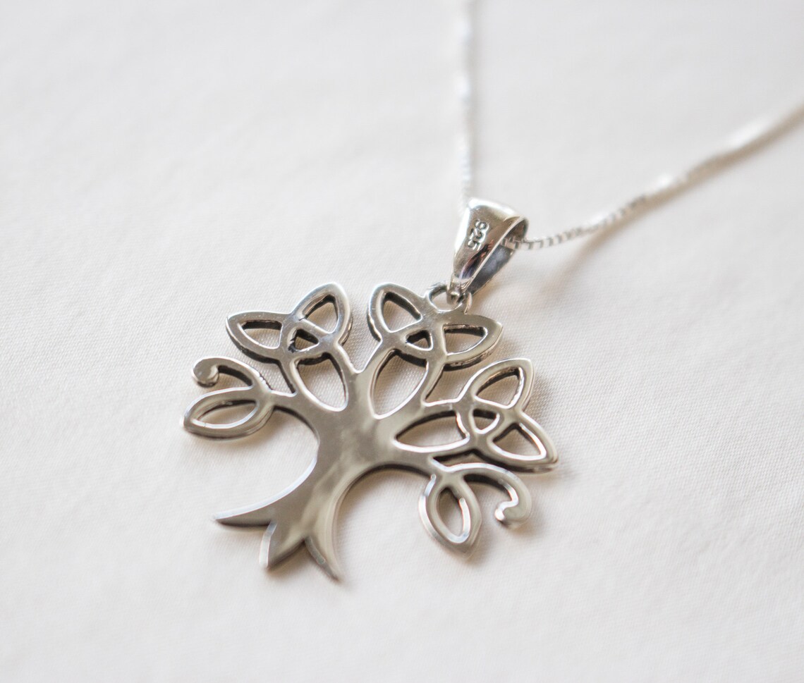 Trinity Tree of Life Pendant Necklace Celtic Triquetra Tree - Etsy