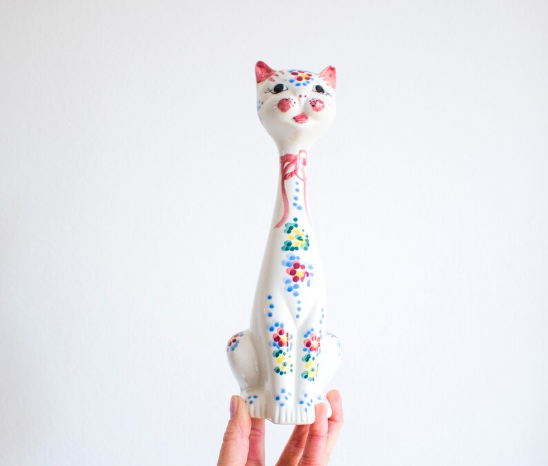 Vintage Italien Long Neck CAT Figurine Collectable Mid - Etsy