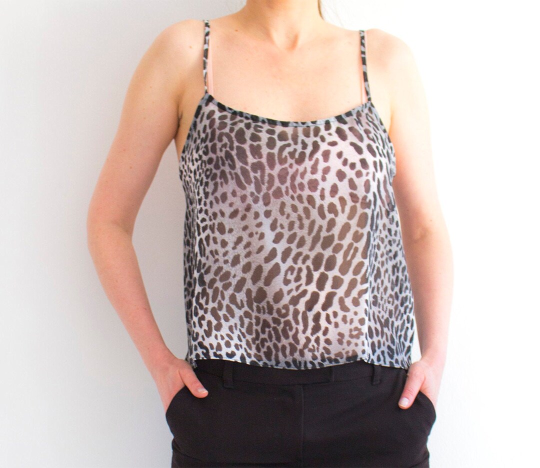 Vintage Leopard Chiffon Camisole, Leopard Print Vest, Animal Print ...