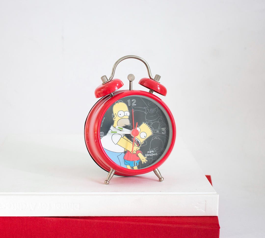 Vintage Simpsons Alarm Clock, Bart & Homer Simpson Desk Alarm Clock ...