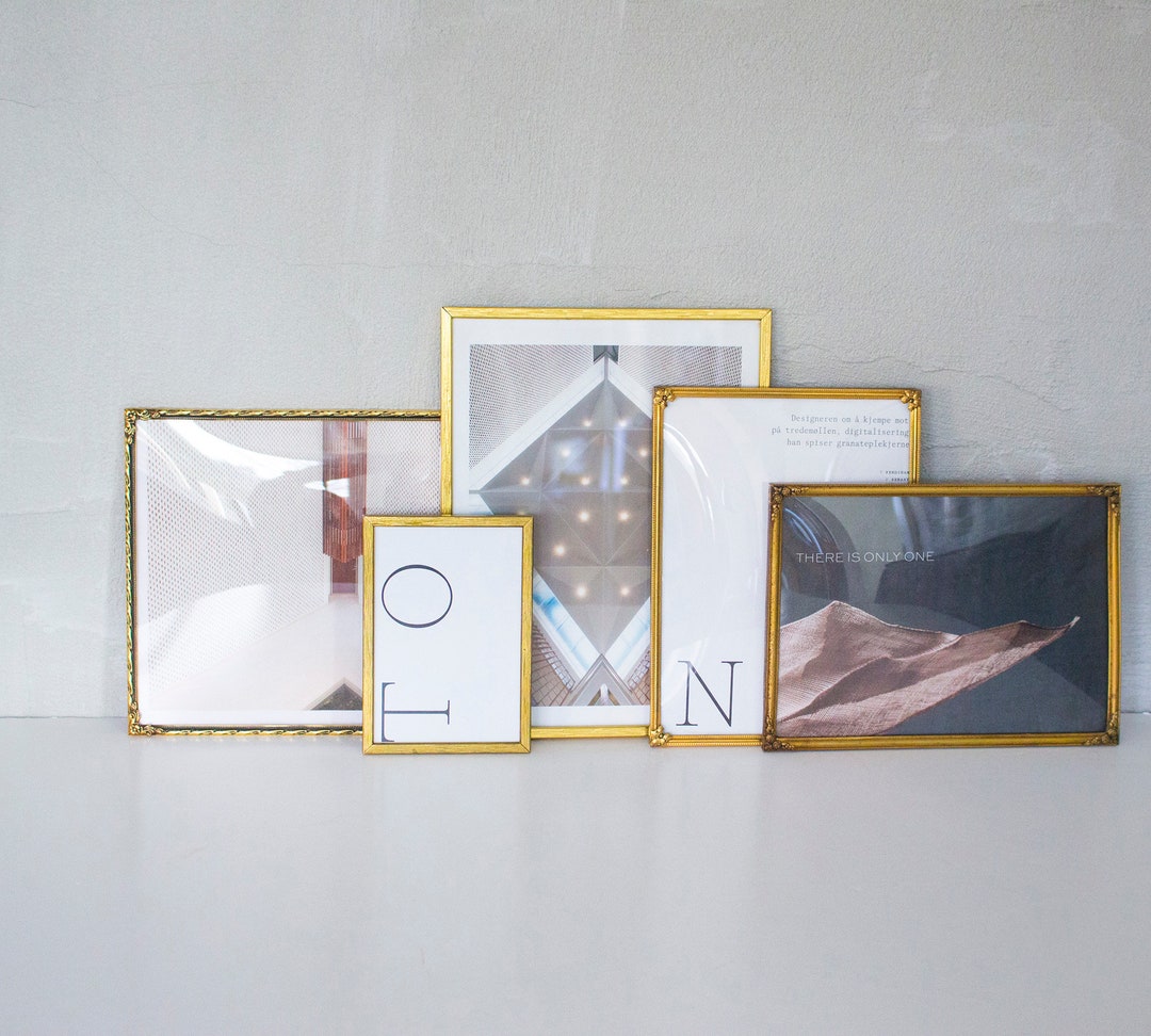 Vintage Scandinavian Brass Photo Frames, Gold JYDEN Brass Picture Frame ...