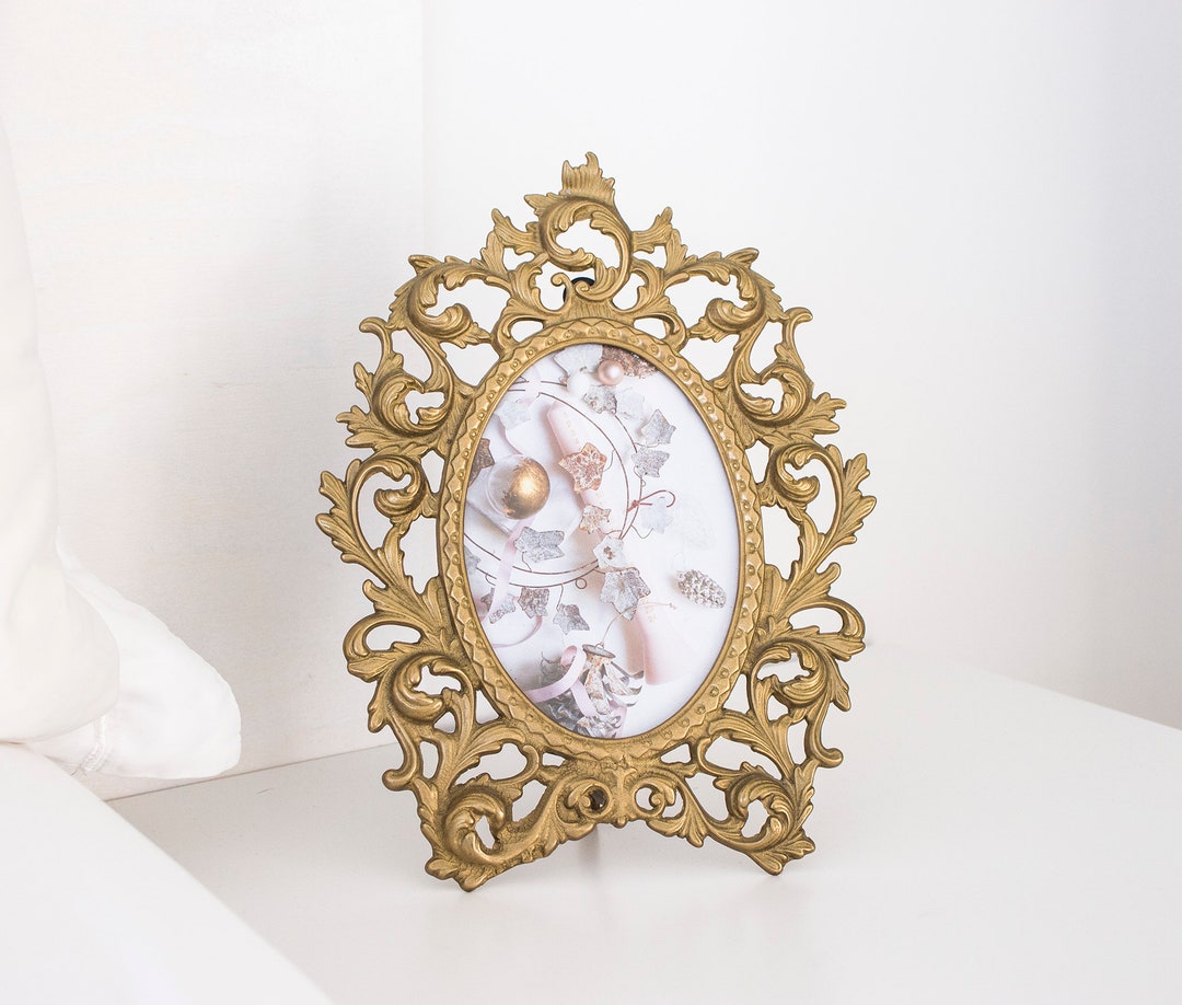 Vintage Ornate Brass Photo Frames, Vintage Oval Brass Picture Frame ...