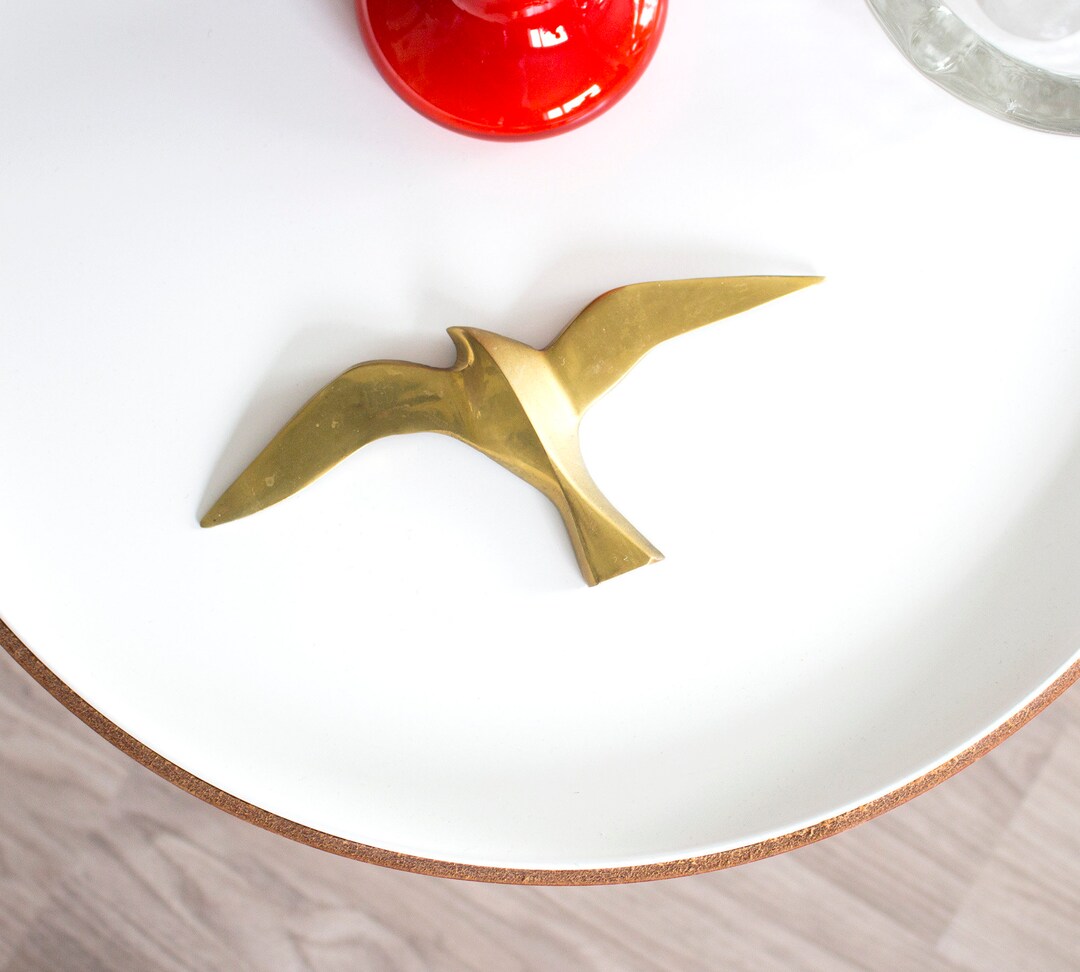 Vintage Small BRASS SEAGULL, Bird Brass Wall Decor 60s 70s Wall ...