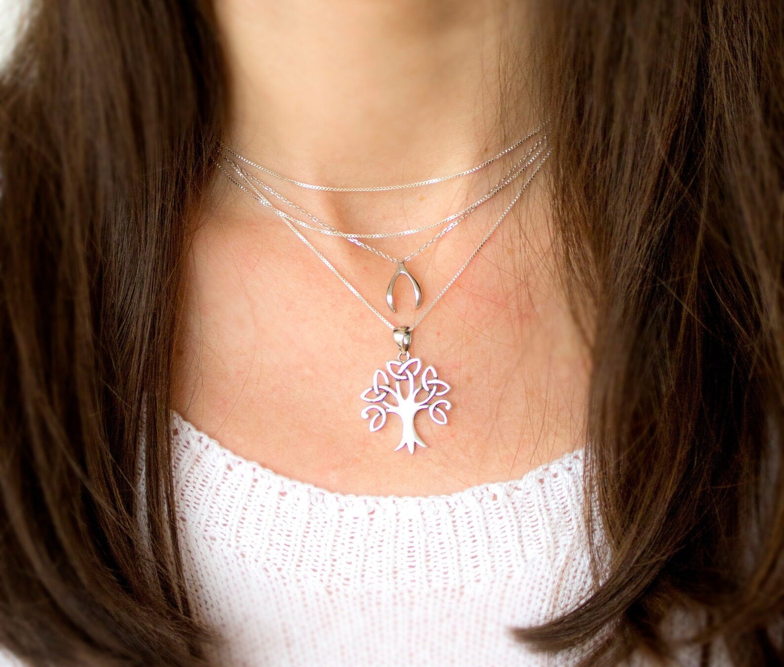 Trinity Tree of Life Pendant Necklace Celtic Triquetra Tree - Etsy